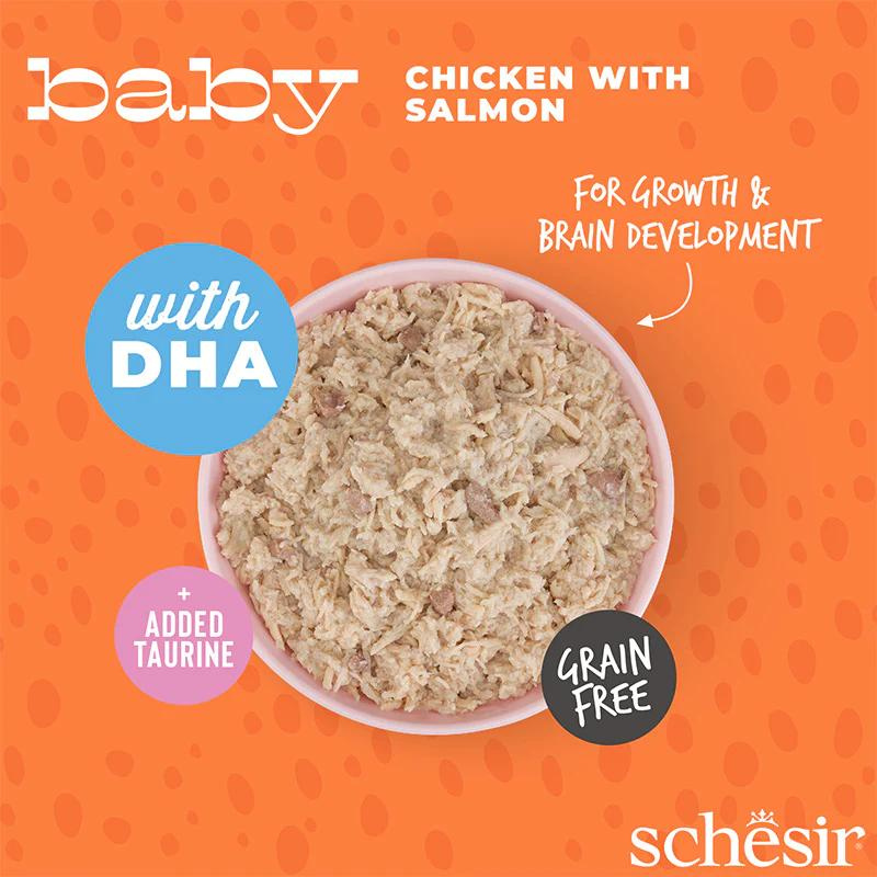 Schesir Baby Kitten Wholefood - Chicken With Salmon 70g (Min Order- 12 Cans) | SMBG B2B Website